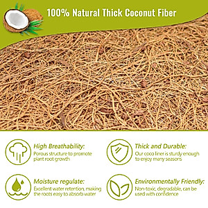 Legigo 6 Pack 14 Inch Hanging Basket Coco Liners Replacement, 100% Natural Round Coconut Coco Fiber Planter Basket Liners for Hanging Basket Flowers/Vegetables