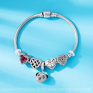 Panda Charm Sterling Silver Panda Bear Charm Pendant with Cubic Zirconia for Pandora Style Bracelets Necklaces