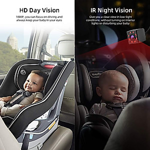 Baby Car Camera 4.3'' HD Baby Car Mirror Seat Camera Car Monitored Mirror Night Vision with Wide View Angle, Aimed at Baby, Plug and Play Car Camera for Baby Car Seat Rear Facing
