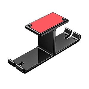 GOGUY Headphone Stand with Cable Organizer, Under Desk Hook Aluminum Stick-On Adhesive Dual Headsets Holder Mount PC Gaming Accessories,Black
