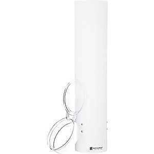 Carlisle FoodService Products C3165WH Medium Pull Type Water Cup Dispenser, Fits 4 to 10 oz Cone and Flat Bottom Cups, 16" Tube Length, White