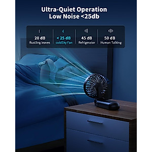 Handheld Fan, Foldable Portable Fan with LED Display, 3000mAh Battery Operated Mini Hand Held Fan, Handheld/Neck/Desk 3 in 1 Personal Small Fan for Eyelash Makeup Travel Beach Outdoor Black