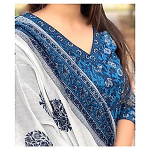 KLOSIA Women's Rayon Kurta Palazzo With Dupatta Set X-Large Indigo Blue