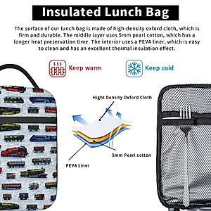 FUNCOOLCY Train Cars Insulated Reusable Lunch Box for WomenMen capacity 12 Cans,Portable Lunch Bag for Office Picnic Hiking, One Size