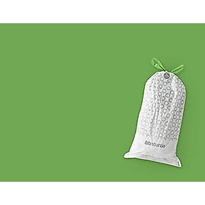 Brabantia PerfectFit Trash Bags (Size G/6-8 Gal) Thick Plastic Trash Can Liners with Drawstring Handles (120 Bags)