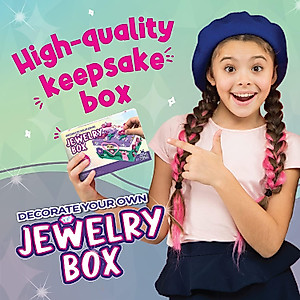 PURPLE LADYBUG Design Your Own Jewelry Box Craft Kit - DIY Jewelry Box for Girls 8-12, & Fun Girls Arts & Crafts Age 6-8 & Up - Great Birthday & Valentines Easter Gifts for Girls 8-10 Years Old