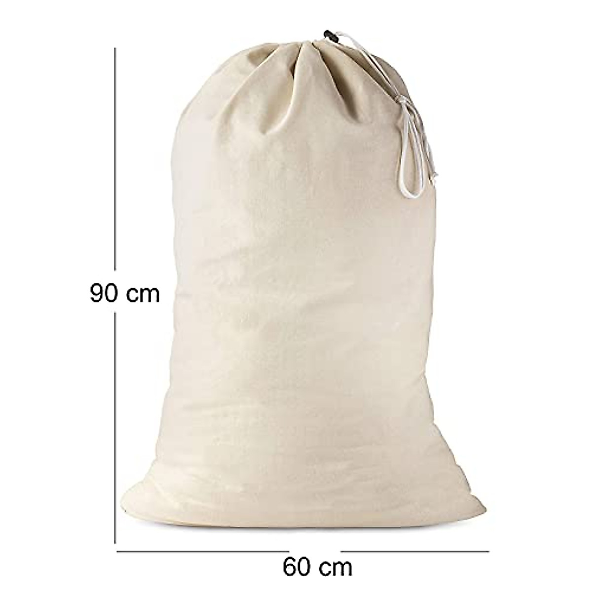 Laundry Bag Large 24 X 36 inch Heavy duty 100% Cotton Canvas natural color fabric Draw Strings Organizer travel camp home college Dorm Dirty cloth plain Big Santa Sacks storage (Pack of 2)
