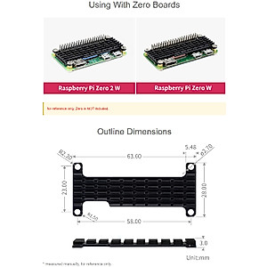Raspberry Pi Zero Heatsink, Aluminum Heatsink for Raspberry Pi Zero 2 W/Pi Zero 2 WH/Raspberry Pi Zero/Pi Zero W/Pi Zero WH