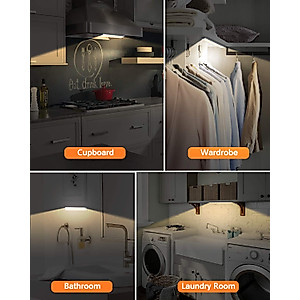 PRIORARE Motion Sensor Led Under Cabinet Lighting Wireless Cabinet Light Rechargeable, Closet Light 30Led Battery Operated for Kitchen, Closet (Warm White, 2Pack)