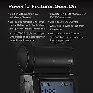 Godox V850III 2600mAh Li-ion Battery Camera Flash for Canon Sony Nikon Fuji Fujifilm Olympus Panasonic Pentax Camera Flash Speedlight Speedlite,for DSLR Cameras Digital Cameras with Standard Hot Shoe