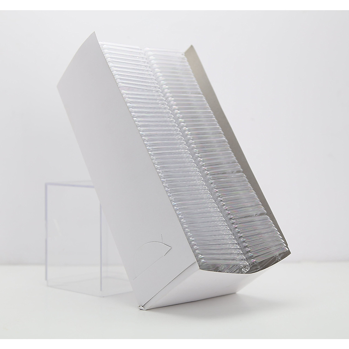 Clear Hinged Plastic Box 1 5/8" L x 2 1/8" W x 3/8" H - 50 Pieces Per Pack