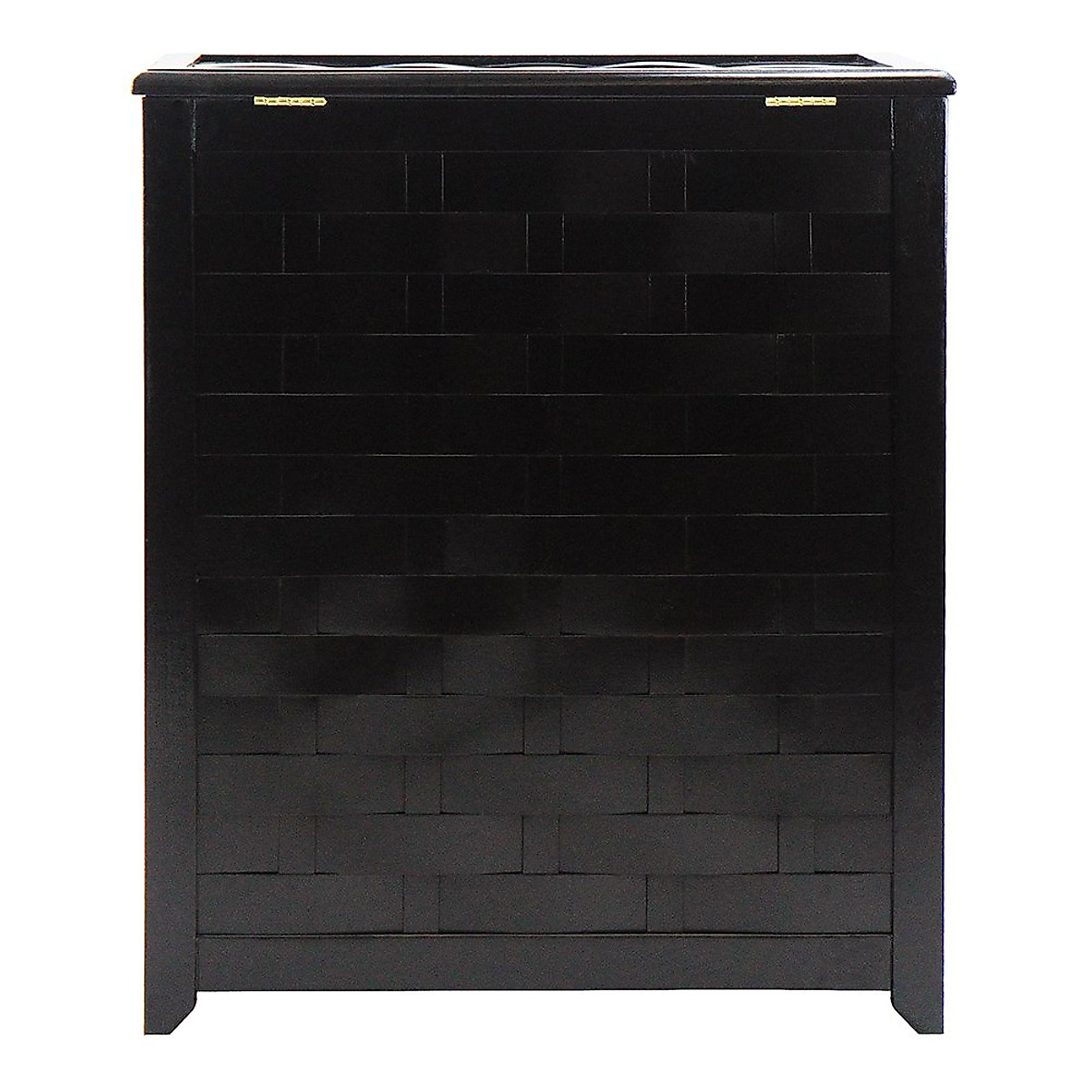 Oceanstar BHV0100MH Bowed Front Veneer Laundry Wood Hamper, Dark Mahogany Finished