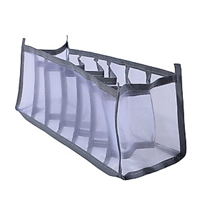 QBQBY 6/7/11 Grids Washable Wardrobe Clothes Organizer Jeans Compartment Storage Box Foldable Closet Drawer Organizer Clothes Drawer Mesh Separation Box Portable Clothes Wardrobe,Grey 2