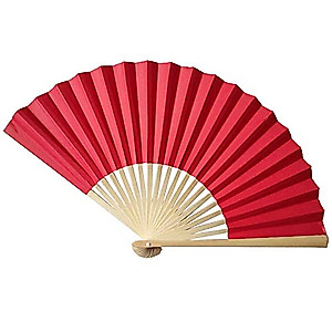 RAZZUM Decorative Folding Fans Solid Hand Held Paper Fans Bamboo Folding Fans Handheld Folded Fan for Party Hand Fan Cool Bamboo Flower Personalized fan