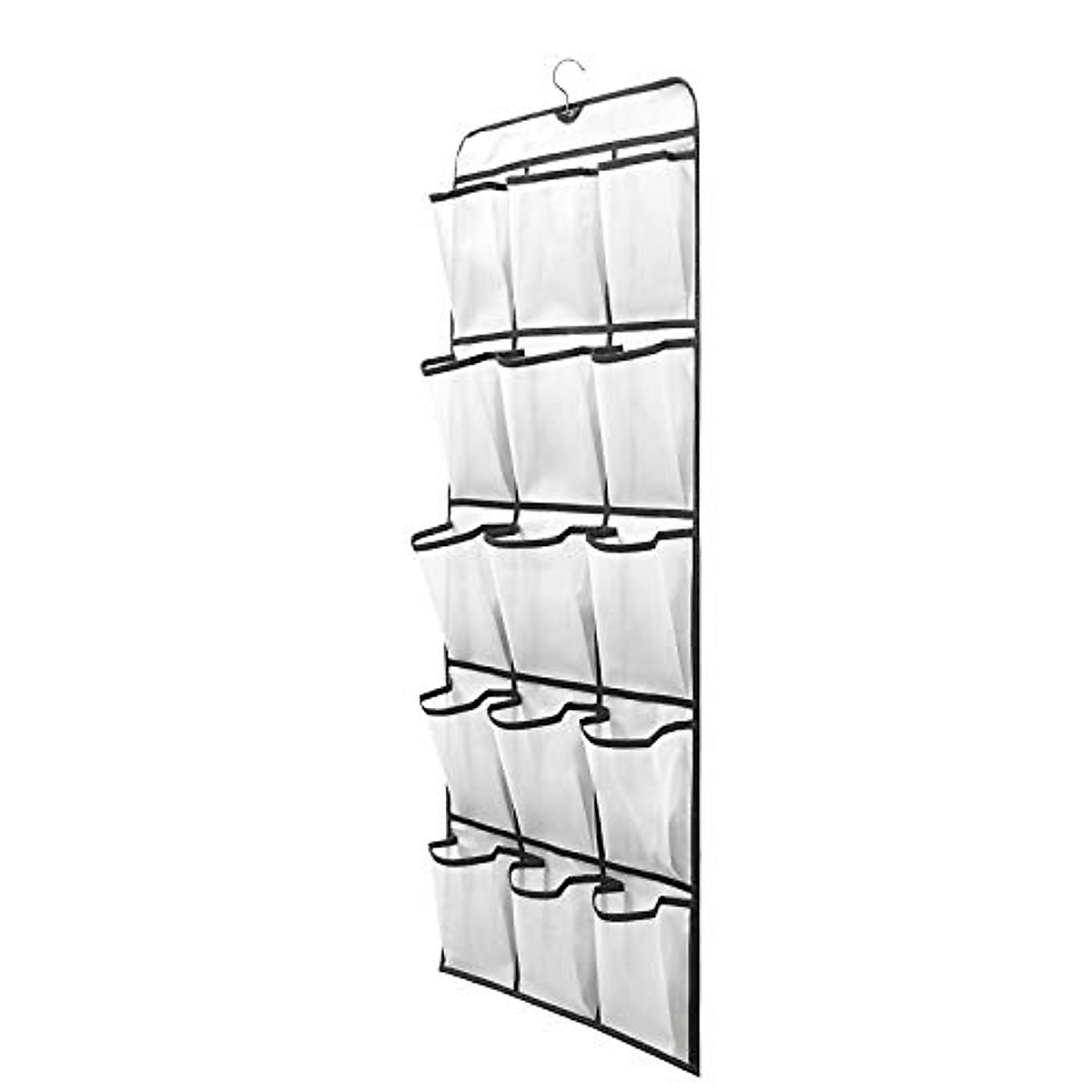 Zimso 30 Pockets Dual Sided Hanging Shoe Rack Hanging Shoe Shelves, Baby Shoe Hanger Organizer for Closet 43.9 x 43.9 in (White)