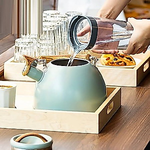3L Whistling Tea Kettle for Stove Top,Teapot for Stovetop, Wooden Handle for Cool Toch▂20 * 23.5cm/7.78"*9.25"