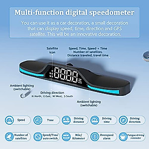 AWOLIMEI Digital Speedometer for Car g15 ，Heads Up Display for Cars with Overspeed Alarm, Fatigue Driving Alarm，USB Plug and Play，Suitable for All Car (G15)