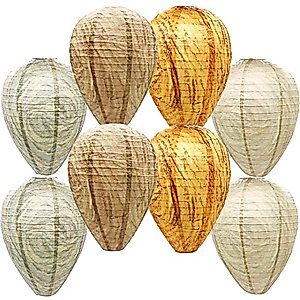 Wasp Nest Simulation Light Nesting, Fake Wasp Nest Bee Paper Lanterns, Hanging Wasp Repellent and Deterrent, Paper Drive Beehive Lantern for House Corner and Garden Outdoor, 8pcs