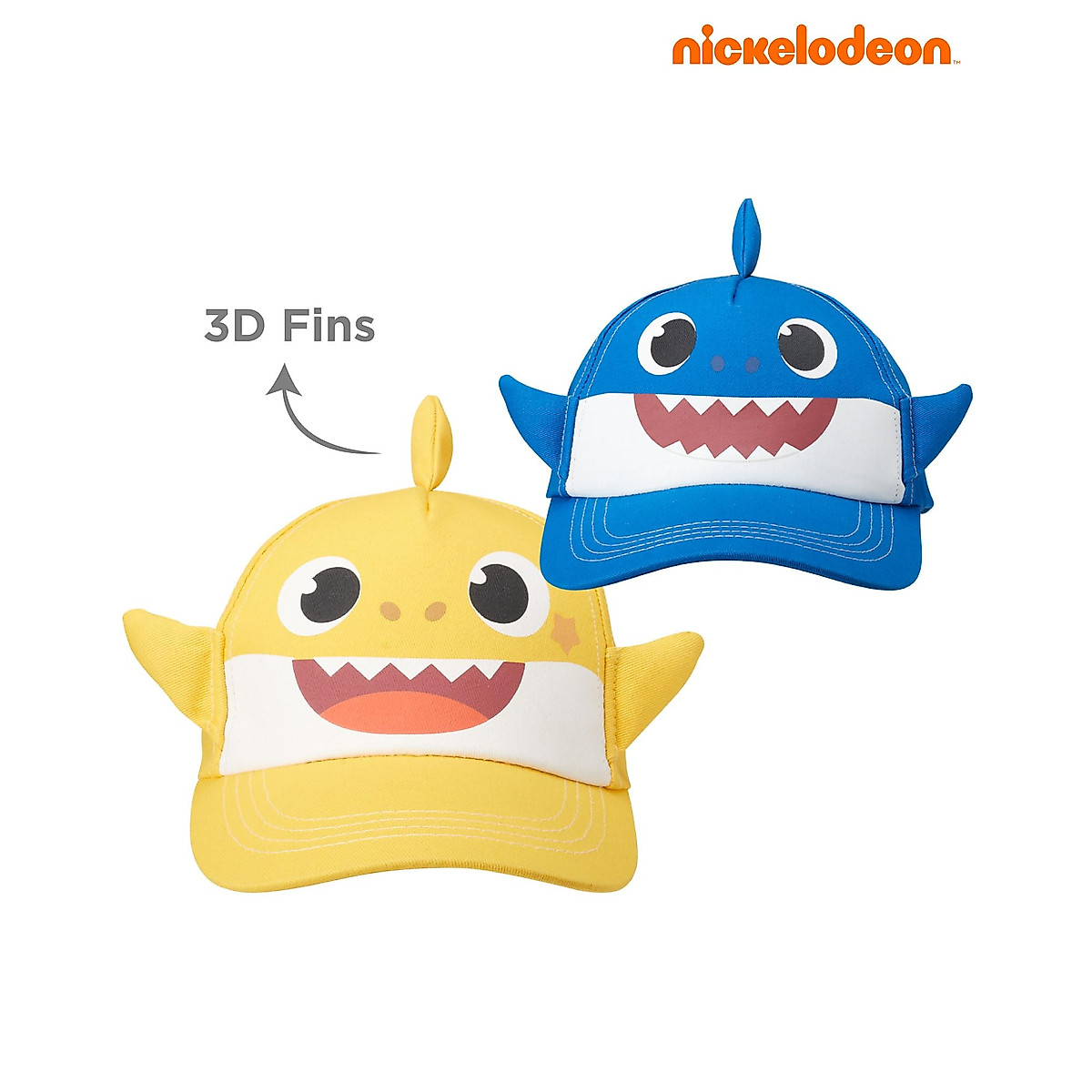 Nickelodeon Baby Shark Mommy or Daddy and Me Hat – Boys’ and Girls’ Matching Adult and Toddler Hat, Size Age 2-4T, Dad - Baby Shark BlueYellow