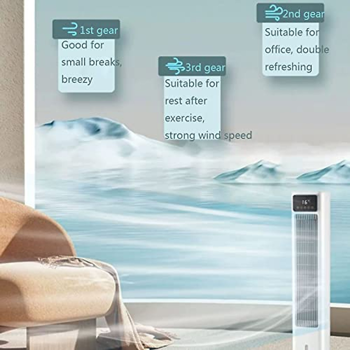Portable air conditioner,3-IN-1 Air Cooler,cooling fan,Remote control digital display touch plus size,move silently,ac unit for bedroom,humidifier,power saving,suitable for bedroom,office,RV