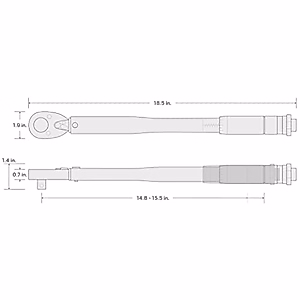 TEKTON 1/2 Inch Drive Micrometer Torque Wrench (10-150 ft.-lb.) | 24335