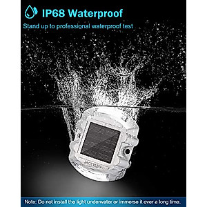 JACKYLED Solar Dock Lights Outdoor 8-Pack Solar Powered Driveway Lights IP68 Waterproof LED Step Lighting Road Markers for Boat Deck Path Garden Walkway Backyard, Bright White