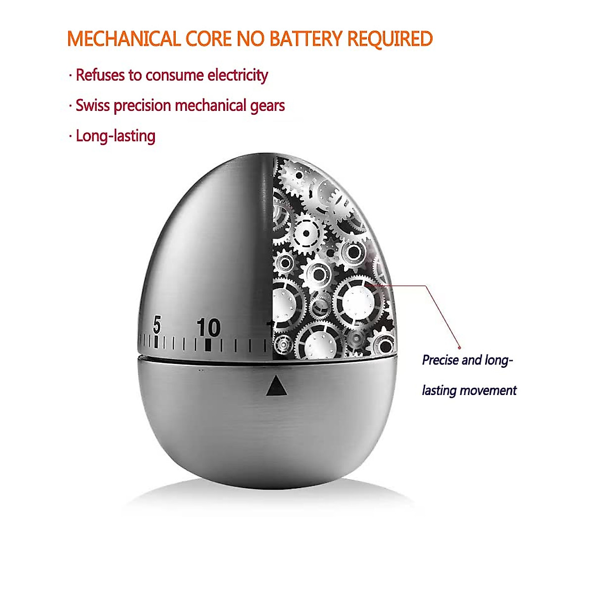 Egg Timer Kitchen Timer for Cooking, Efficient Timer 60 Minute No Batteries Required, Time Management Gadgets for Cooking, Learning, Meeting - A Lovely & Unique Gift