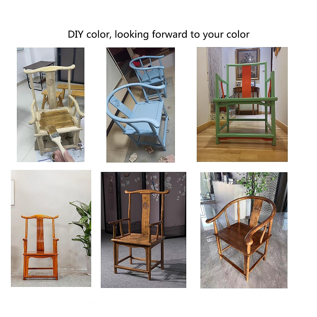 WANLIAN Round-Backed Armchair in Chinese Style of Ming and Qing Dynasties,Solid Wood Chair,Chinese Furniture Oriental Chairs,Chinese Longevity Arm Chair(Fully Assembled)(Circular arc)