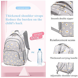 3Pcs Daisy Prints Backpack Sets Kids Bookbag Primary School Daypack Elementary Students Knapsack for Teens Girls