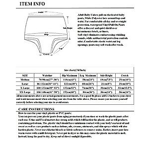 Haian Adult Incontinence Pull-on Plastic Pants Lace Panties with White Lace (Large, Transparent Pink)