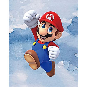 Super Mario Art Prints Toad Super Mario Prints Wall Art Game Room Decor Birthday Painting Set of 4 Pieces (8”X10”Canvas Picture), Bathroom Room Painting, Frameless