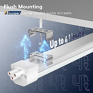 BBOUNDER 12 Pack 4FT LED Shop Lights, 5000LM Super Bright T8 Led Tube Light, 6500K Cool Daylight, 40W Equivalent 250W, Linkable Shop Light Fixture with Frosted Cover for Garage, Workshop, Warehouse