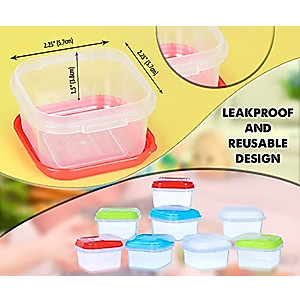 ARSUK 4 oz Small Containers with lids Clear Jars, Freezer Storage Plastic Containers for Travel, Kitchen Food Storage, Soups, Snacks, Candy, Screw, Arts and Crafts, Condiment, Reusable BPA-Free
