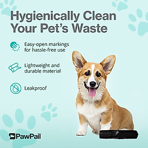 PawPail Trash Can Liners, Dog Poop Disposal Bags, 100% Recycled Plastic, Floral Scented, for PawPail Pet Waste Station, Cat Litter Box, or Outdoor Trash Can | 1 Roll of 20 Large Size Bags