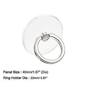 uxcell Transparent Phone Ring Holders, Diamond Clear Finger Grip Stand for Phone, Case, Tablet (Round Shape), 2Pcs