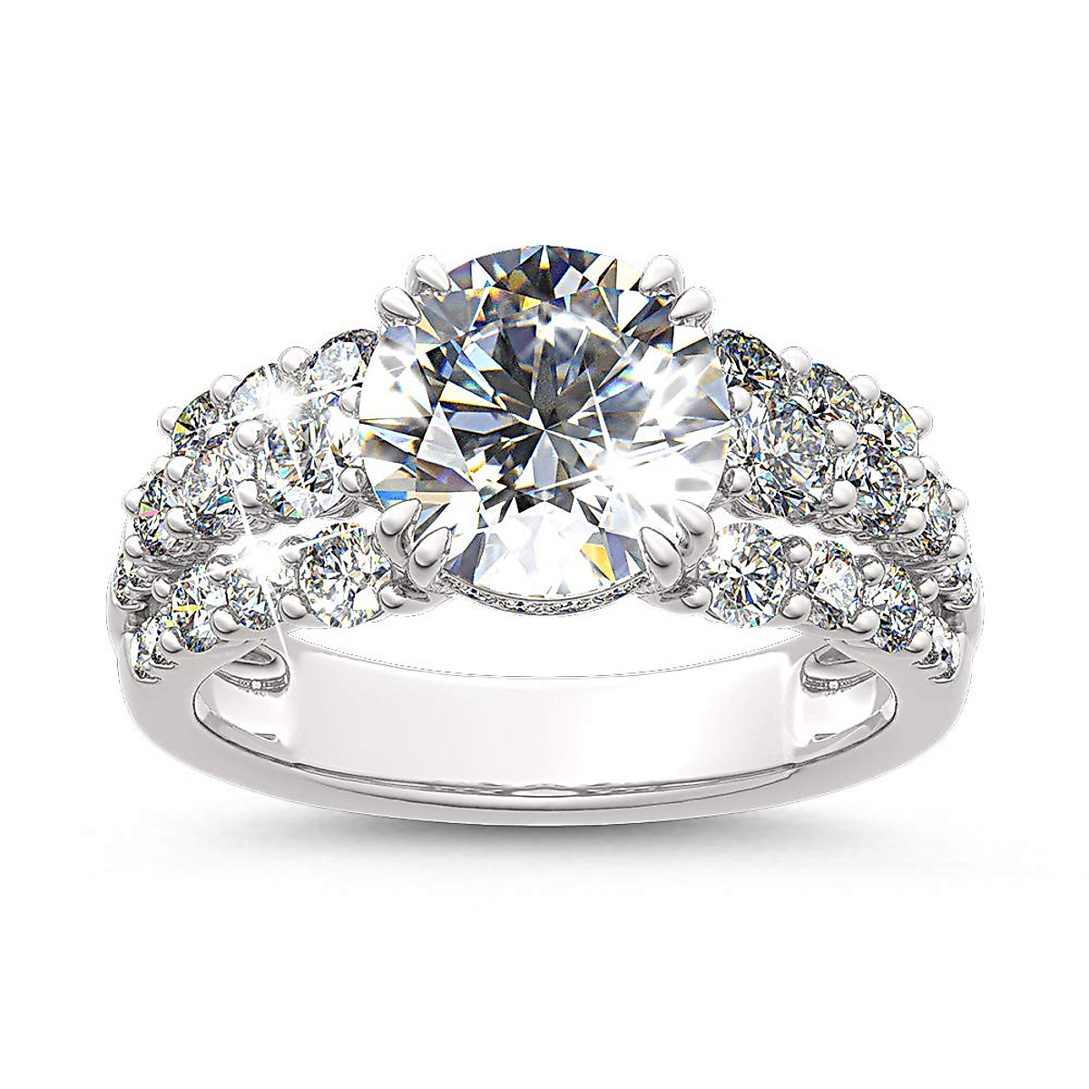 Jeulia Wedding Rings Engagement Rings for Women Anniversary Promise Ring Bridal Sets 925 Sterling Silver with 4.75 ct Primary Stone+2.59 ct Side Stone (7.5(U.S))