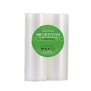 GERYON Vacuum Sealer Rolls,2 Packs 8" x 50' Food Vacuum Sealer Bags Rolls for Food Preservation Work with All Geryon Food Sealer Machine