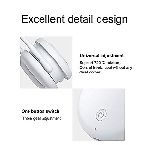 INNOLIFER Neck fan Portable Leafless USB charging personal fan with Universal Swivel Hose 3-level Air Flow 720°up and down Left and Right Adjustable Wind Easy Folding and Free Storage