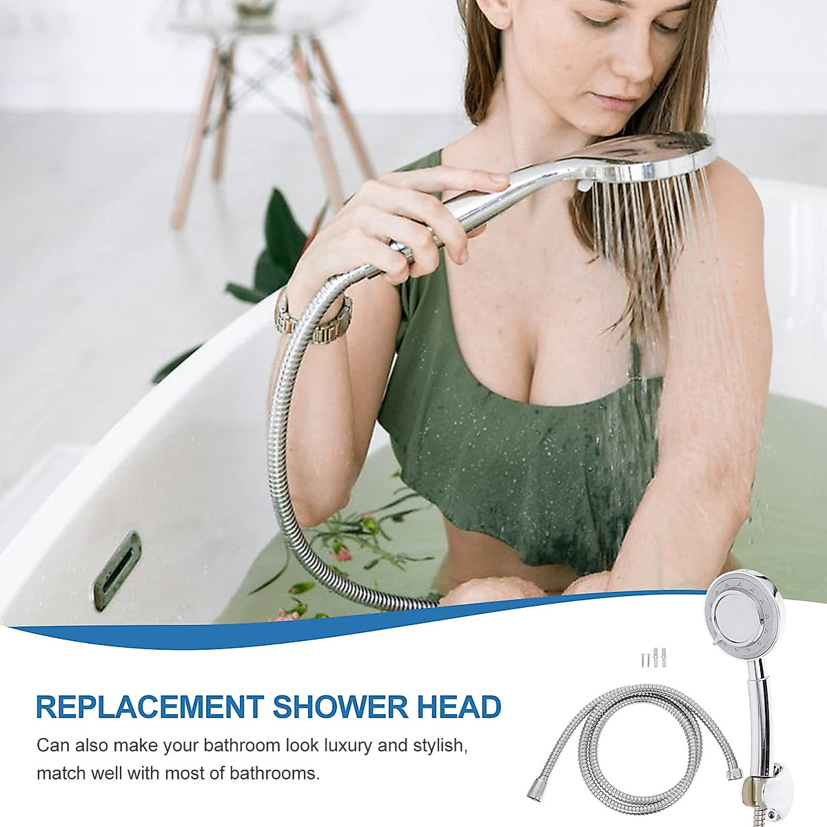 Cabilock Shower Faucet Set Spa Bath Set 1 Set of Handheld Shower Head Handheld Shower Head with Holder Adjustable Shower Nozzle High Pressure Shower Head with Handheld Bathtub Jets Hand Shower