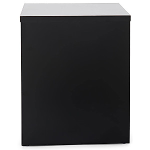 Displays2go Black Retail Display Pedestal with Collapsible Design – Black (WDCUBEBLK1)