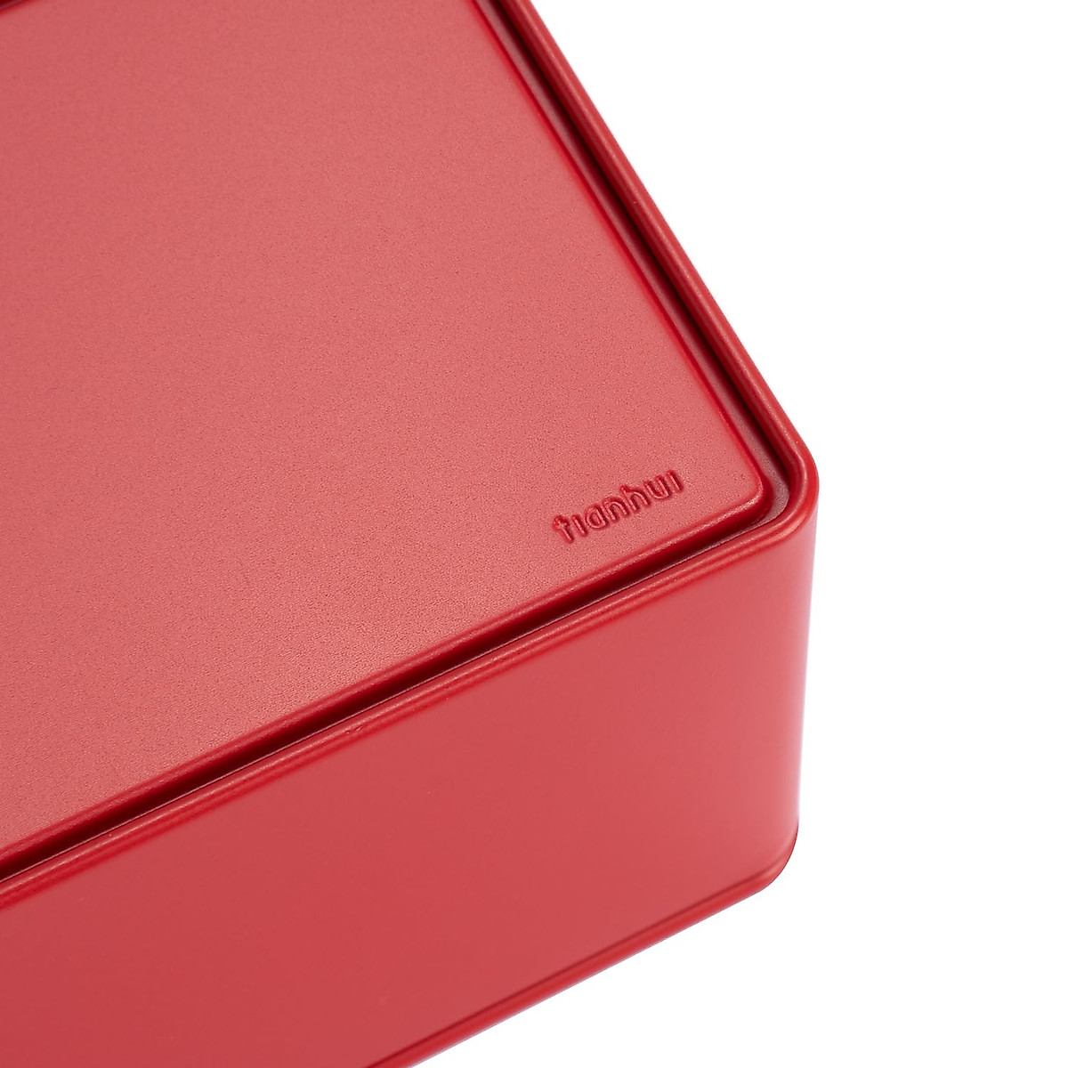 Tianhui Rectangle Metal Boxes Tin container for Small Storage Container Kit with Lid Keeping Biscuit,Tea,Coffee,Cookies, Food,Flour,Baked Goods Storage 6.3 x 3.15 x 2.68 inch (Red)