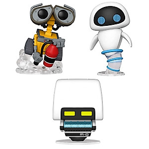 Funko Pop - Disney Pixar - Wall-E, Eve, and Mo Figures - in Pop Protector and Box - Set of 3