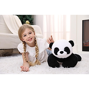 JellyMallow 5 lbs, 27 inches Panda Weighted Stuffed Animals, Cuddly Weighted Panda Plush Pillow Giant Plushie Ideal Gift for Adults & Kids