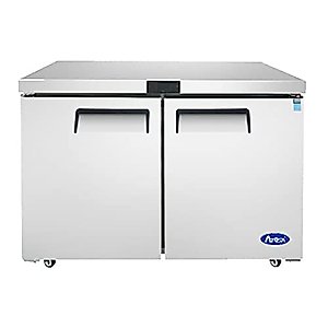 AtosaUSA MGF8402GR 48.25'' 2 Section Undercounter Refrigerator with 2 Left/Right Hinged Solid Doors and Side/Rear Breathing Compressor