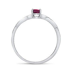Direct-Jewelry 10k White Gold Oval Ruby Ring (Size 9)