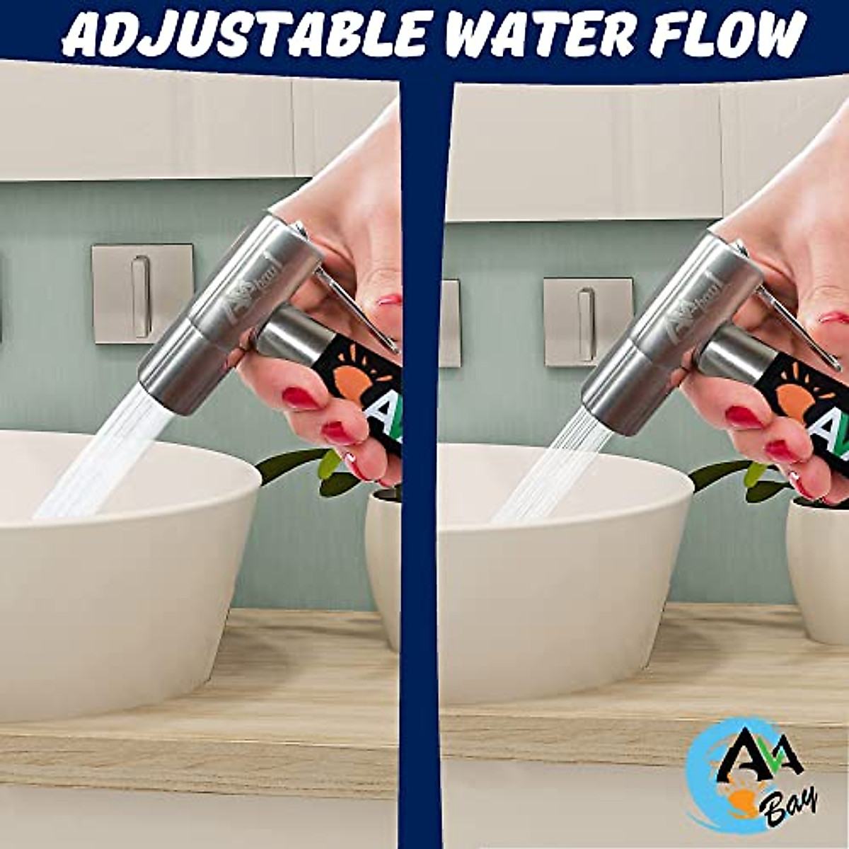 AVAbay Dual Mode Sprayer Head-Bidet Spray w/Chrome Finish - Cloth Diaper Shattaf - Pet Wash (Style 1)