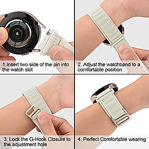 YILED Loop Nylon Bands 20mm 22mm Quick Release Watch Strap, Sport Nylon Solo Loop Rugged Replacement Strap for Women Men (22mm, Starlight)