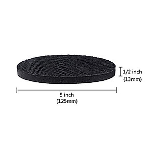5 Pack 5 Inch Soft Density Interface Pads Hook and Loop 5" Sponge Cushion Buffer Backing Pad (Set of 5)
