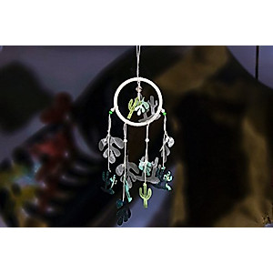 Roser Life Modern Wall Dream Catcher Decor Mobile,Handmade Hanging Boho Dream Catchers,for Bedroom Kids Baby Women Men Boys Girls Nursery Teepee Home Party Outdoor Garden Green Cactus,Pack of 1