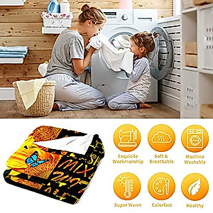 Sunflower Blanket Beautiful Sunflowers Throw Blanket Soft Flannel Lightweight Blanket Gifts for Kids Adults 50"x40"